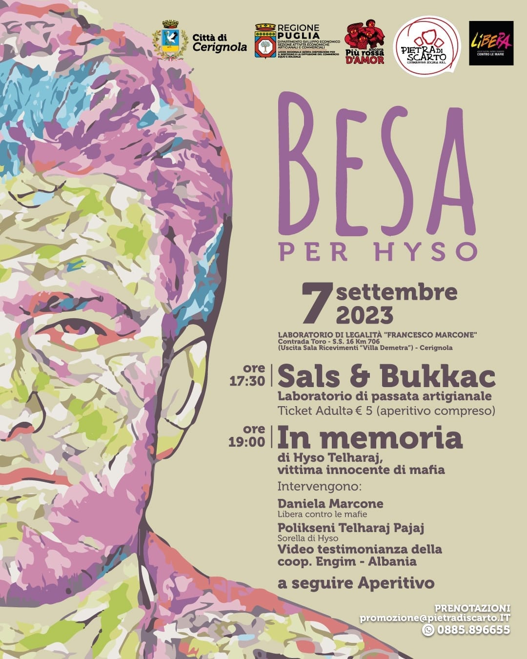 7.9.23:"Besa. Per Hyso" - Nel ricordo di Hyso Telharay - Coop. Sociale ...